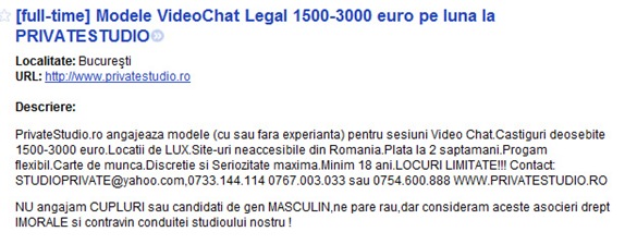 Se angajeaza modele pentru VideoChat